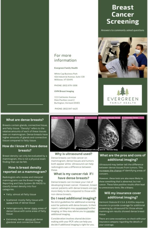 Breast Density On Mammogram And Screening Breast Ultrasound Evergreen